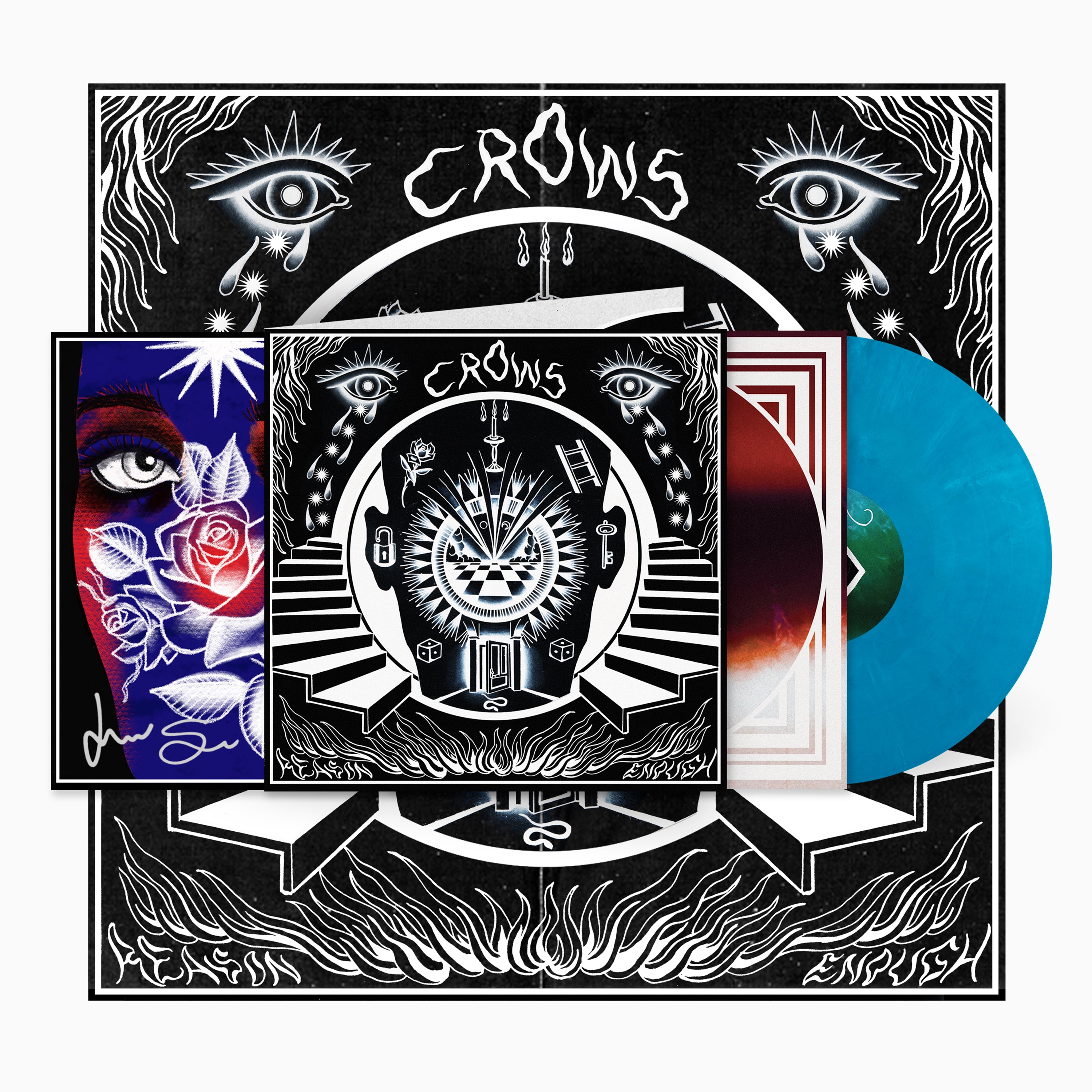 CROWS - Reason Enough - LP - Blue Eco-Mix Vinyl - Dinked Edition #304 – Spindizzy