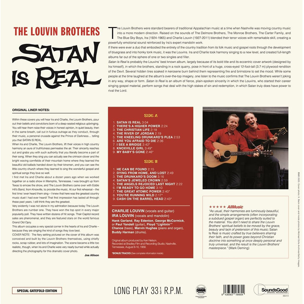 THE LOUVIN BROTHERS - Satan Is Real (2023 Reissue with 6 Bonus Tracks)