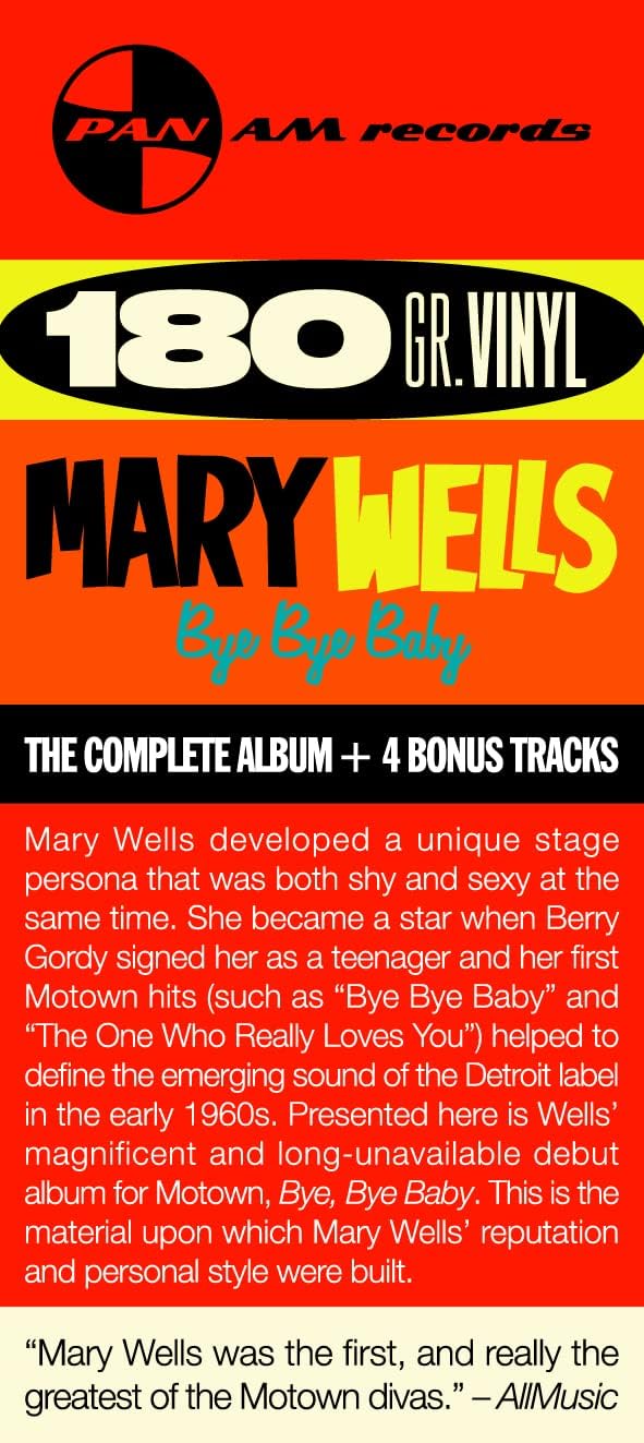 MARY WELLS - Bye Bye Baby (2023 Panam Reissue w/ 4 Bonus Tracks) - LP